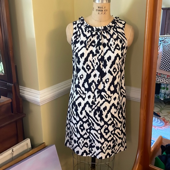 LOFT | Dresses | Loft Linen Dress Ikat Print Navy | Poshmark